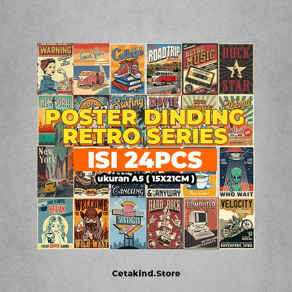 24pcs Sticker Dinding Poster Retro Series Murah Hiasan Dekorasi - Shop ...
