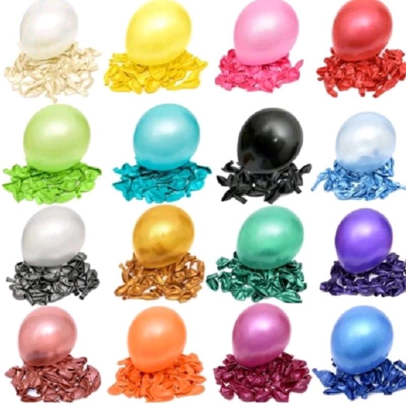 Balon latex metalik isi 50 pcs Balon bulat ulang tahun anak 12 - Shop ...