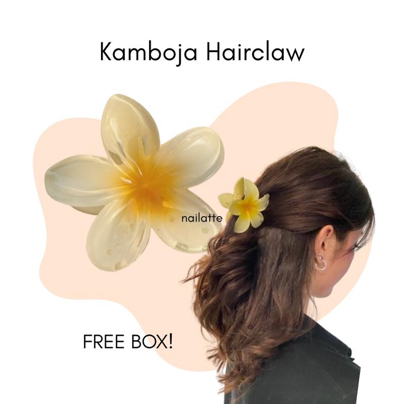 Jepit Rambut Kamboja Plastik Moulded Glossy Putih Kuning 7,5 cm jedai ...
