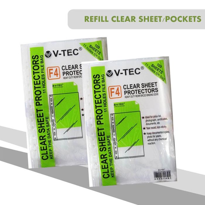 Jual 100pcs SHEET PROTECTOR PLASTIK BINDER ukuran F4-Folio Plastik ...