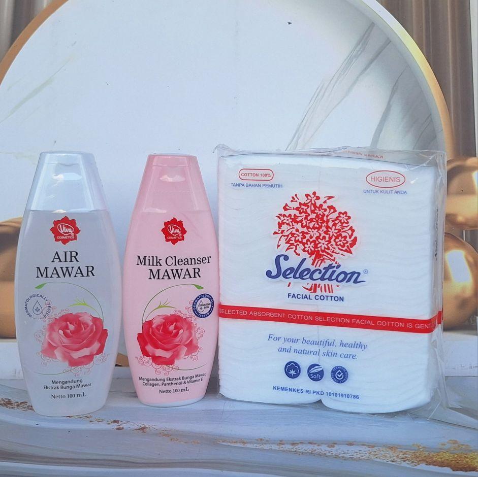 Paket 3in1 Viva Air Mawar & Milk Cleanser Mawar+Kapas SELECTION - Susu ...