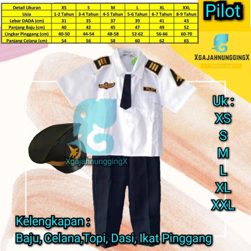 Baju Seragam Pilot Anak | Setelan Pilot Anak | Kostum Pilot - Shop ...