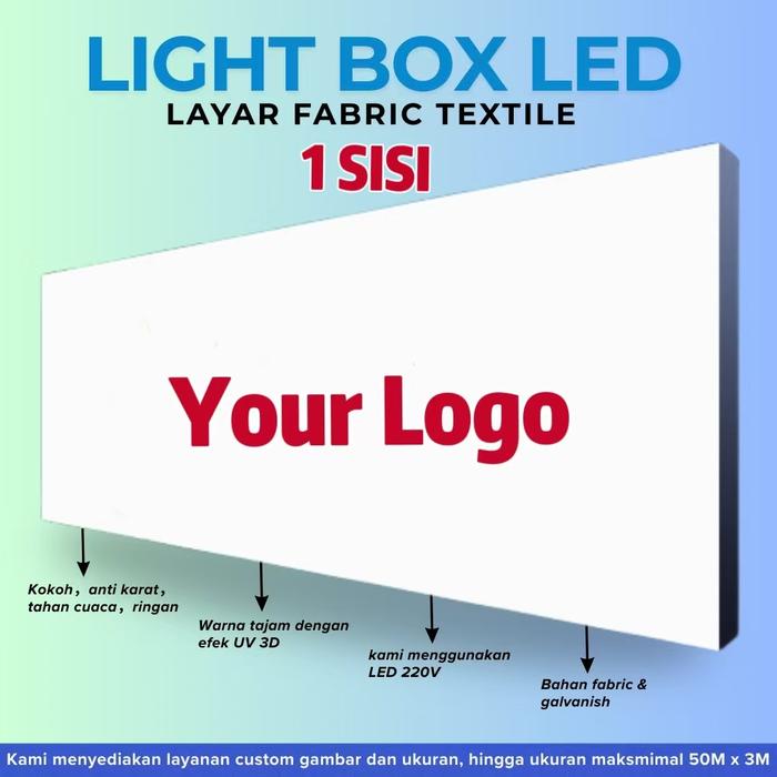 Jual LIGHTBOX LED LAYAR FABRIC CUSTOM UKURAN & GAMBAR 1 SISI INDOOR ...