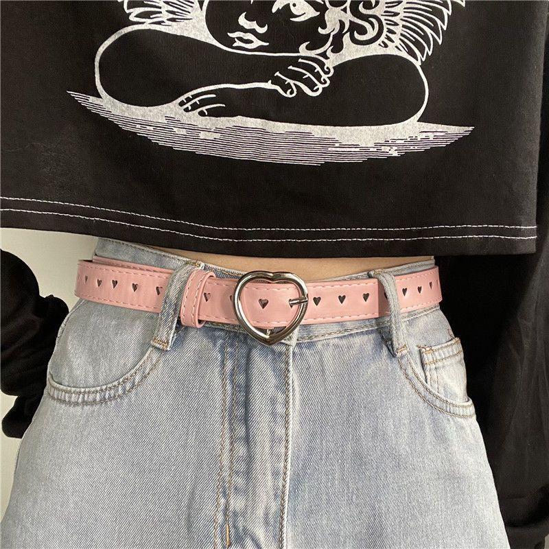 【READY STOCK】Korean Fashion Belt Porous Love Belt For Women Hollow ...