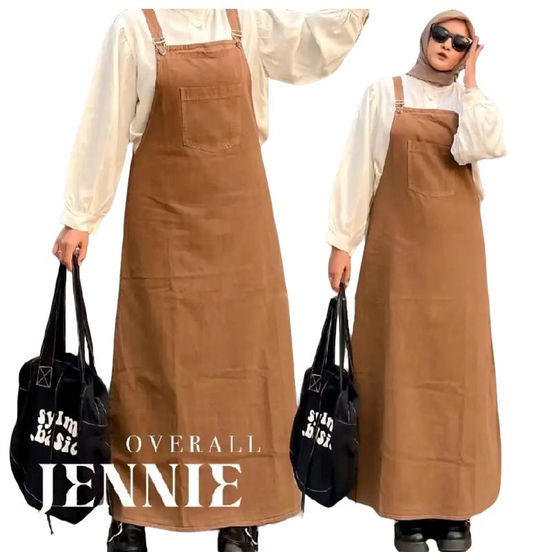 Overall Jeans Wanita Outfit Terbaru Setelan Panjang Hitam - Bahan ...
