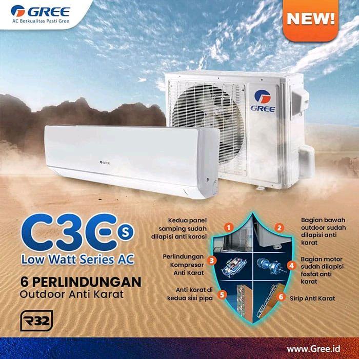 Jual AC GREE GWC09C3ES AC Split Deluxe Low Watt 1 Pk - Gold Fin Blue ...