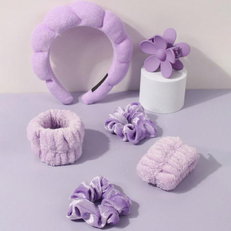 6pcs Facial Cleansing Care Set - Deep Cleaning Spa Headband Hair ...