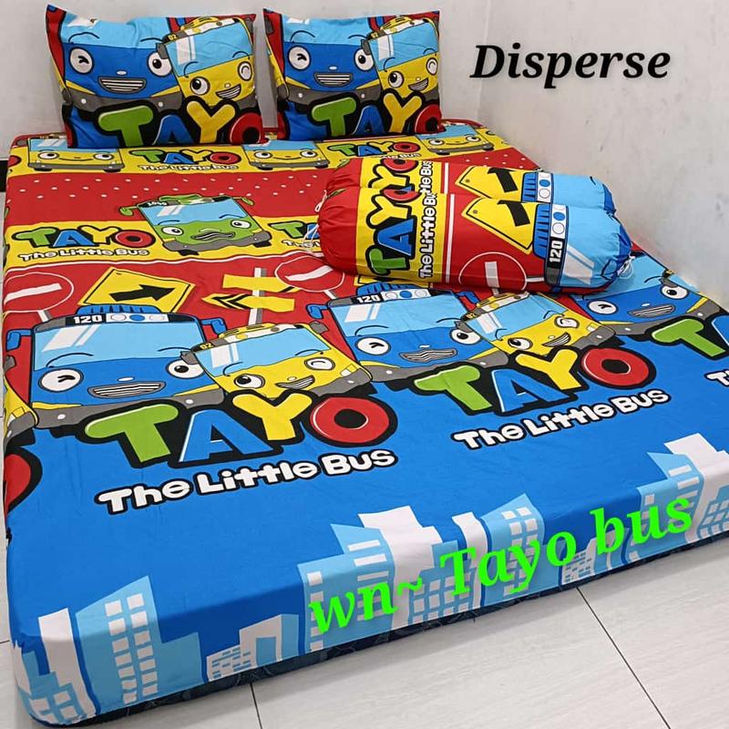 SPREI SET MOTIF KARAKTER ANAK MOTIF MOBIL TAYO 120 160 180 200 - Shop ...