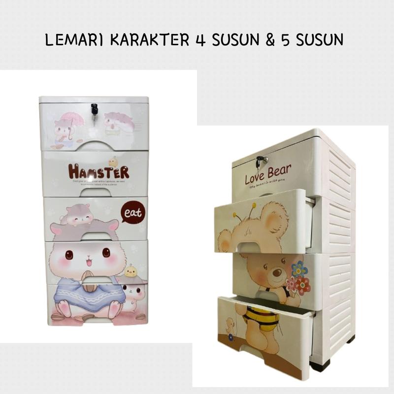 Lemari Plastik Susun Karakter Bear 4 Dan 5 Tingkat Tempat Penyimpanan ...