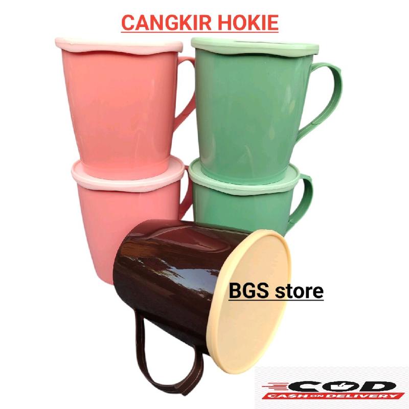 Paket 1-3 Pcs Cangkir Tutup Hokie/Gelas Minum Plastik Kitchenware ...