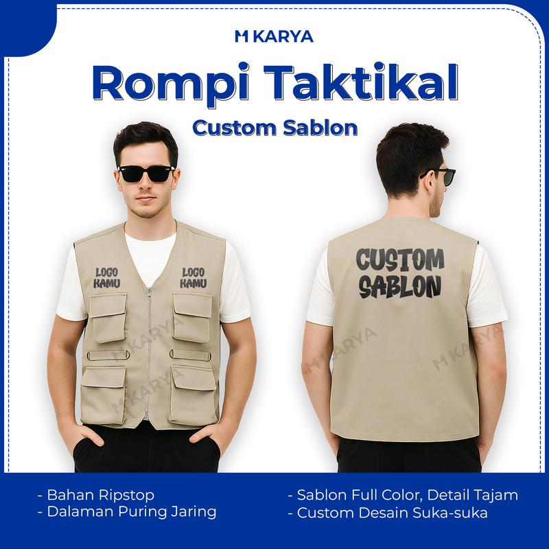 Rompi Custom Desain Sablon Tanpa Minimal Order – Bahan Ripstop Premium ...