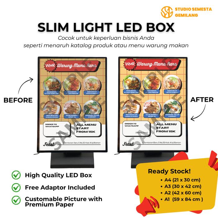 Jual [READY STOCK] Slim Light LED Frame Neon Box Light Ukuran A4 A3 A2 ...