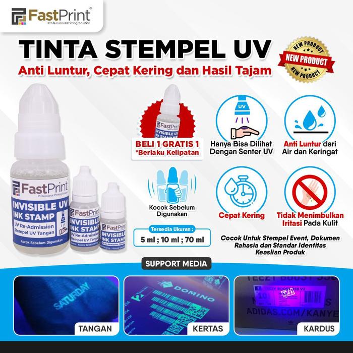 Jual Tinta Stempel UV Ultaviolet Invisible Ink Glow Stamp 5ML 5 ML ...