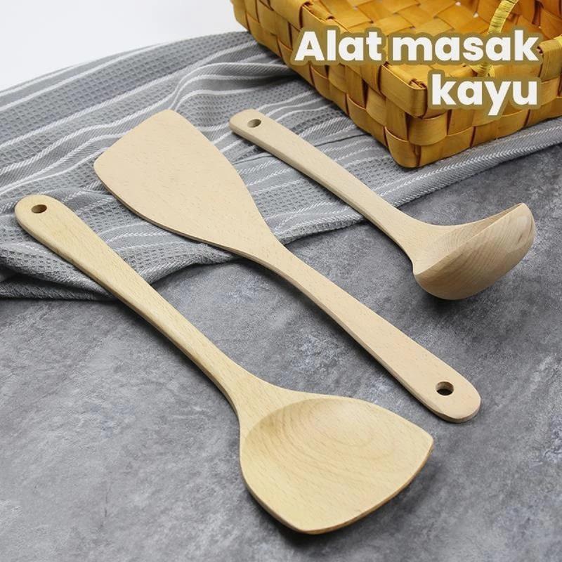 Inaso Sendok Sup Spatula Kayu Sodet Pengaduk Iurus Centong Bahan - Shop ...