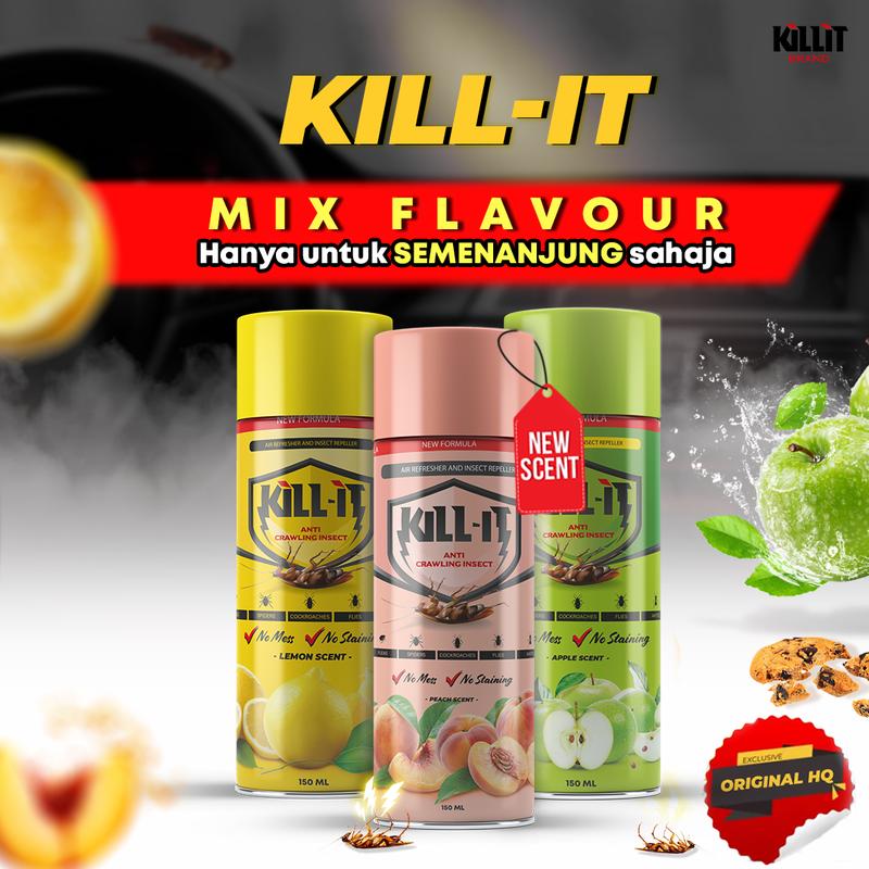 [Mix 3 Botol] KiLL-iT Fresh Anti-Crawling Insect Spray - Pes - TikTok ...