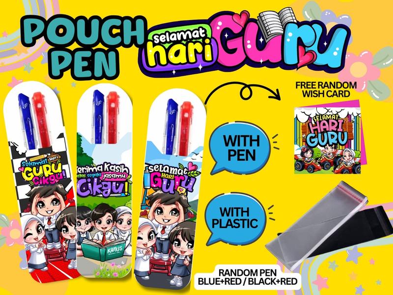 Pek POUCH Pen Hari Guru Hadiah, Model 2025 Dalam 5 design random ...