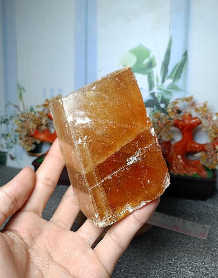 Jual Natural Honey / Yellow Calcite Slabs Raw Rough Iceland Spar ...