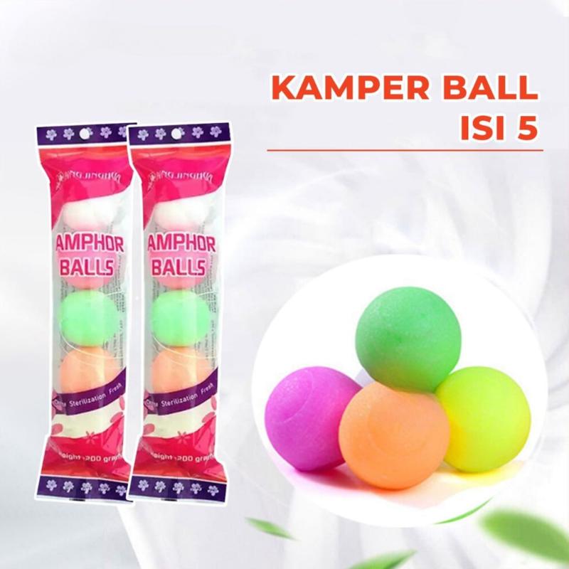 Kamper Toilet Ball isi 5 Kapur Barus Warna Warni Anti Ngengat Pengharum ...