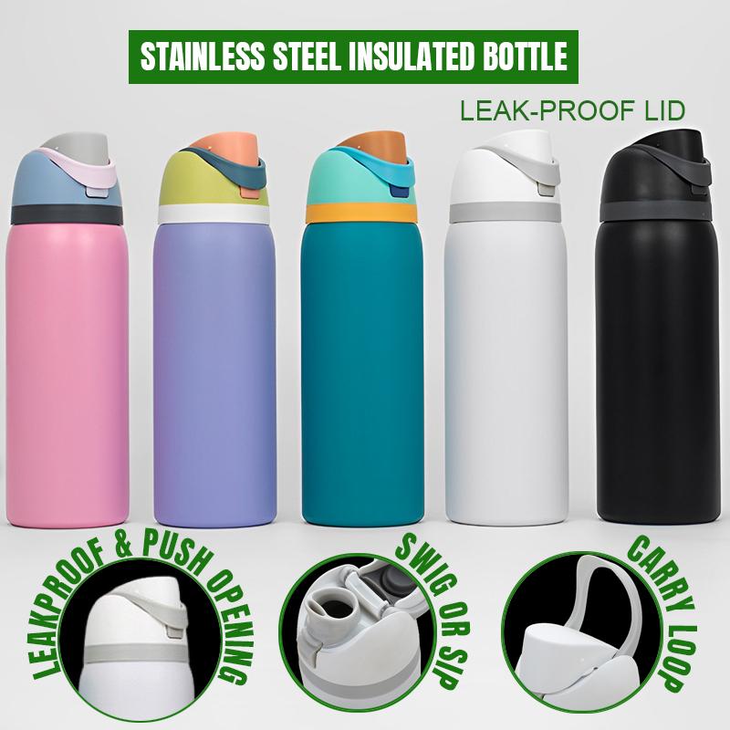 FreeSip Insulated Stainless Steel Bottle with Locking Push Button ...