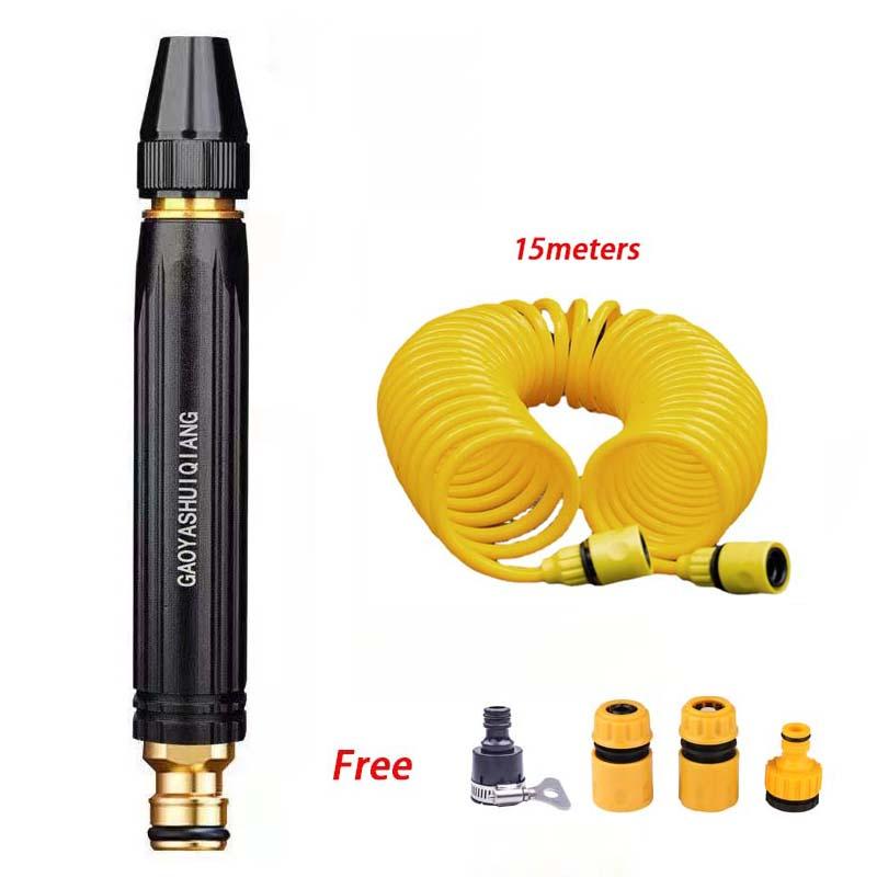 50FT Spring Water Hose Spray Head Set Garden Hose Sprinkler Nozzle ...