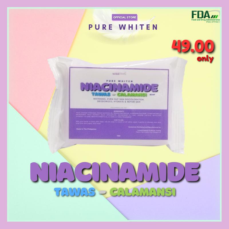 PURE WHITEN Niacinamide Tawas - Calamansi Soap for Dark Skin - TikTok ...