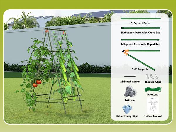 HIRALIY Garden Arch Trellis for Climbing Plants - Premium Drip ...