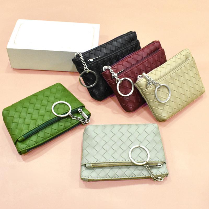 Dompet zip, beg kad, dompet tukar, corak tenunan, Dompet fesyen ...
