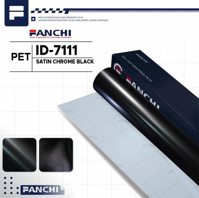 Jual ROLL 152Cm Sticker FANCHI ID-7111 PET Satin Chrome Black Matte ...