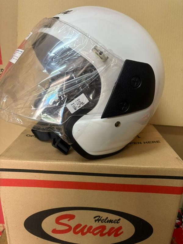 SWAN TOPI MOTOSIKAL HELMET WITH CLEAR VISOR OPEN FACE 100% ORIGINAL ...