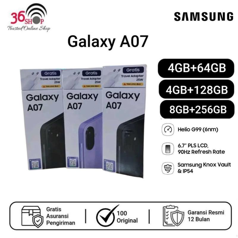 Samsung Galaxy A07 [PLUS ADAPTOR] [4GB+64GB] [4GB+128GB] [6GB+128GB ...