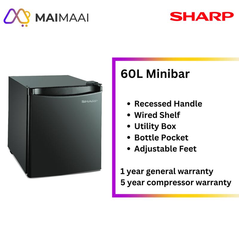 Sharp 60L Minibar - SJM60MK | Recessed Handle - TikTok Shop Malaysia