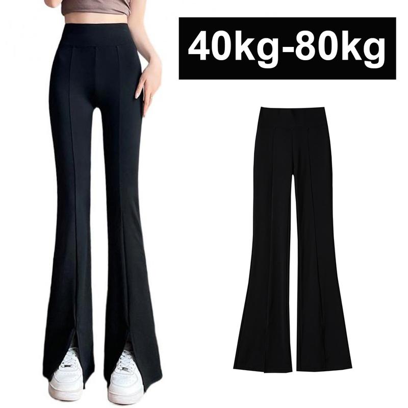 Seluar bootcut yoga wanita dengan regangan tinggi dan celah hadapan ...