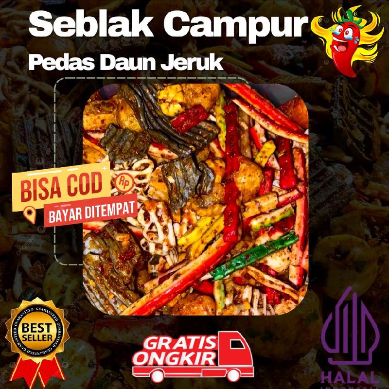 Seblak Campur Mix Pedas Daun Jeruk 1 Kg Cemilan Viral Khas Purnama.33 ...