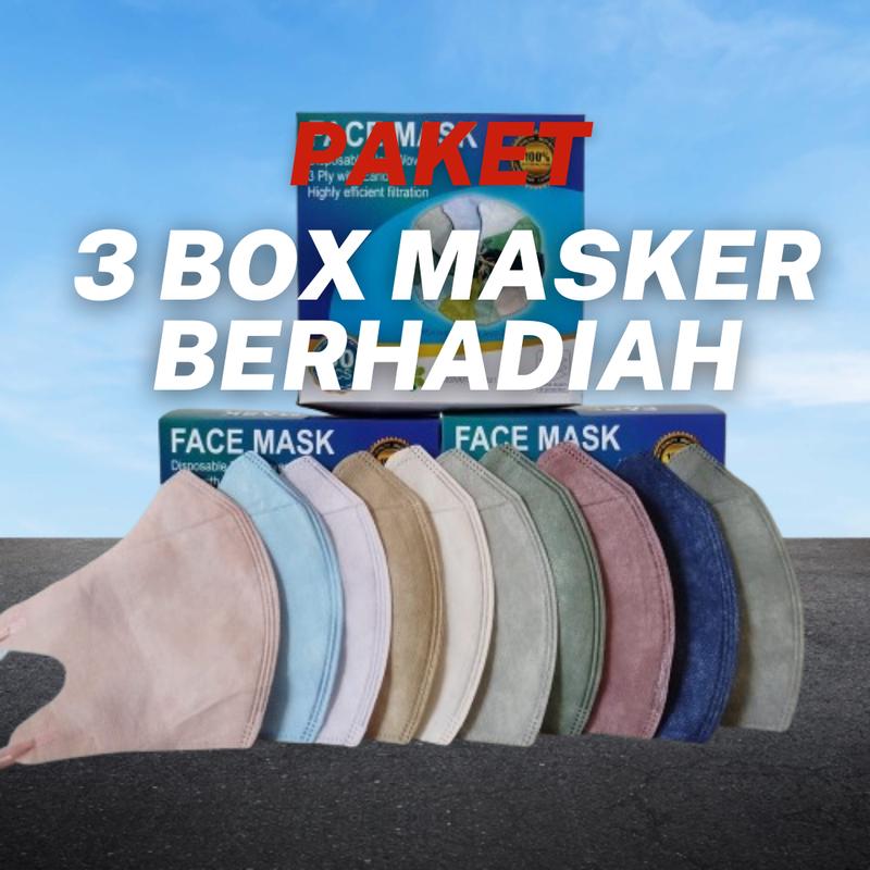 JS 3 BOX 150pcs Masker DUCKBILL FM mix warna 3 lapis paket warna Vintage - Shop | Tokopedia