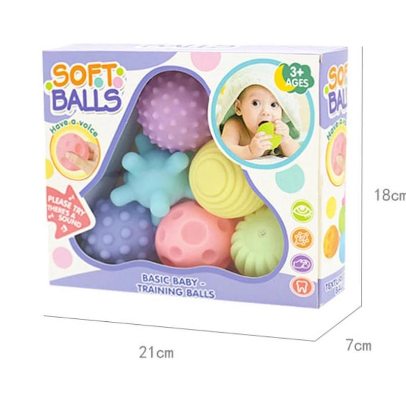 Mainan anak 6pcs Textured Touch Hand Soft Training Balls Bab - Shop ...