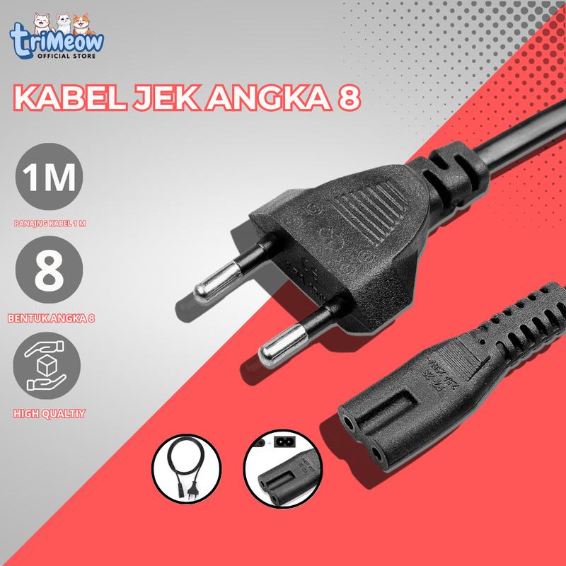 Kabel Jak Angka 8 / Kabel Power Printer Angka 8 - Lubang 2 Panjang ...