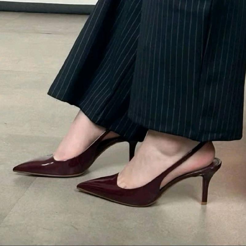 Sepatu Sendal Heels Model Kekinian Dengan Ujung Lancip Hak 7cm untuk ...
