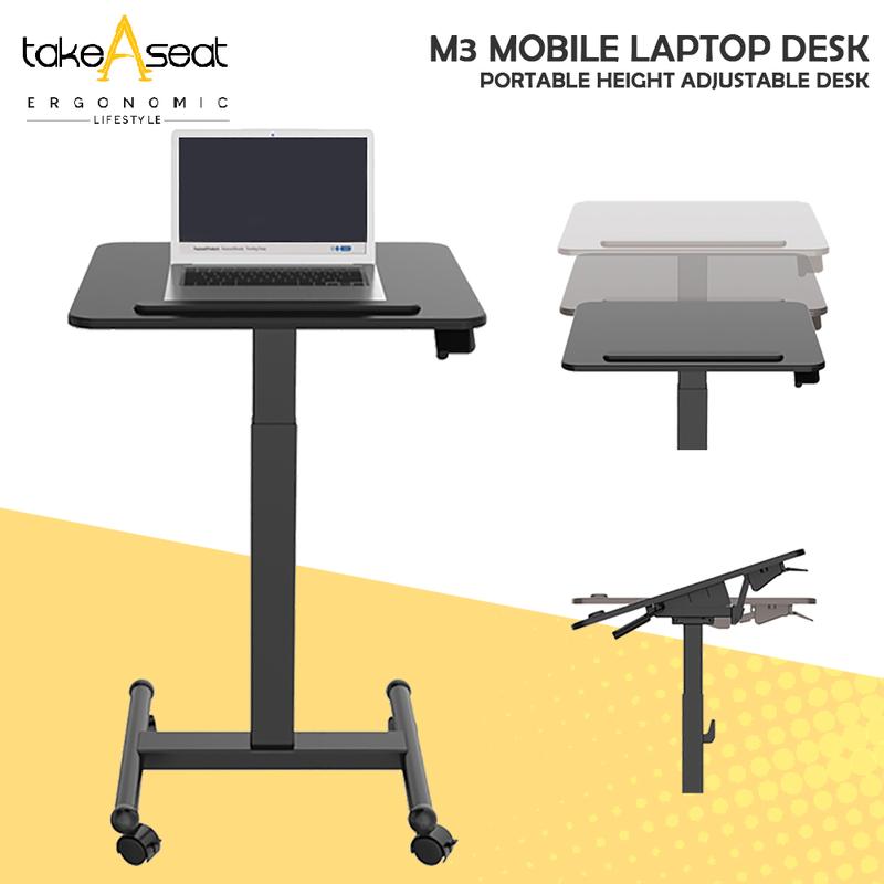 TakeAseat M3 Mobile Laptop Desk | Height Adjustable Mobile Desk ...