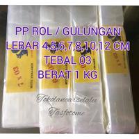 Jual Plastik PP Rol Roll 4 5 6 7 8 10 12 15 cm tebal 03 bening gulung ...