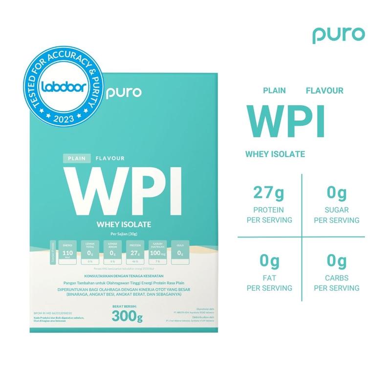 Puro WPI Whey Isolate ISOPRO 90 Susu Protein 300gr - Shop | Tokopedia