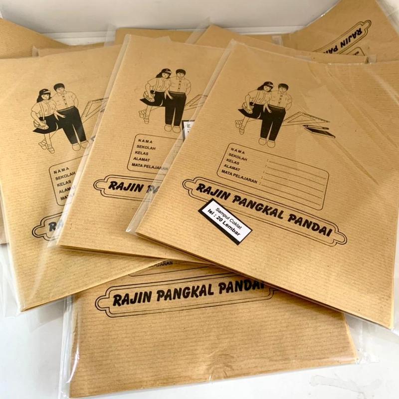 1PACK Sampul Buku Coklat isi 20 Lembar Polos Ukuran Boxy - Kwarto ...