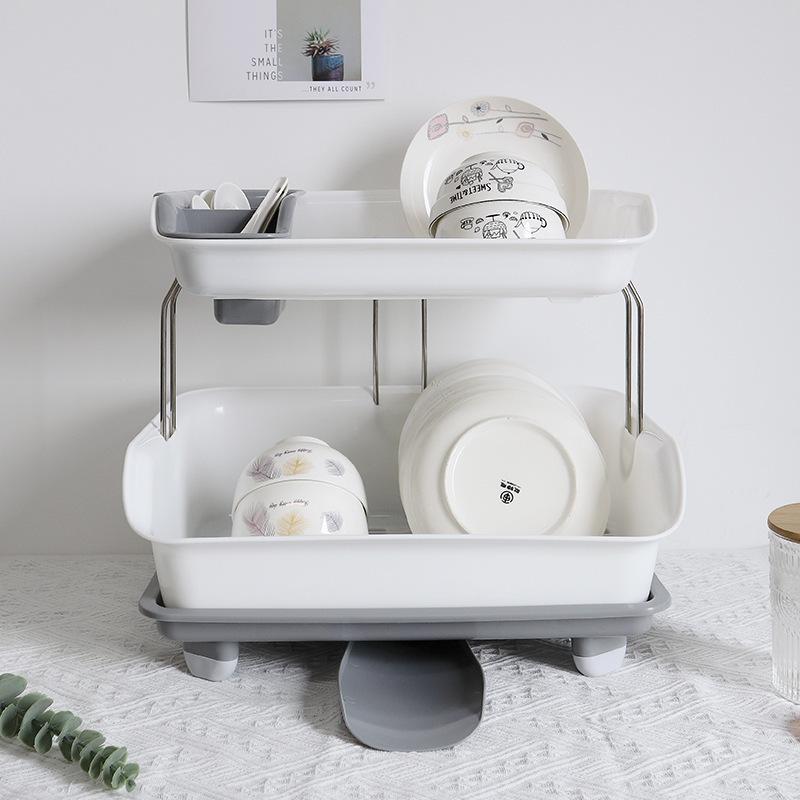 kitchen single layer plate organizer rack standing model drying ...