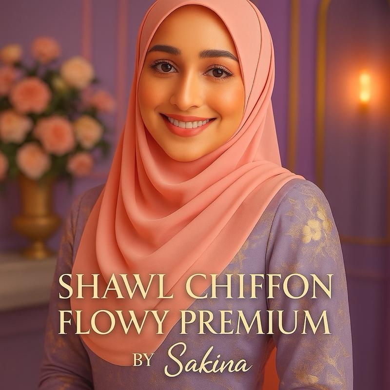 Shawl Chiffon Flowy Hijab Premium By Sakina - TikTok Shop Malaysia