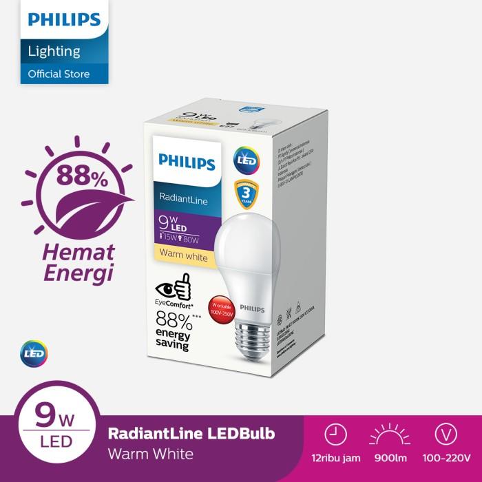 Lampu Philips RadiantLine Bohlam LED 9W 3000K Kuning - Shop | Tokopedia