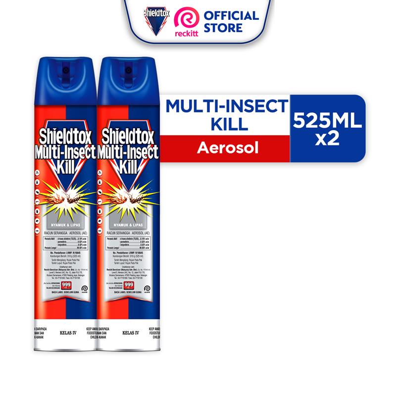Shieldtox Multi-Insect Killer Spray Aerosol 525ml Twinpack Repellant ...