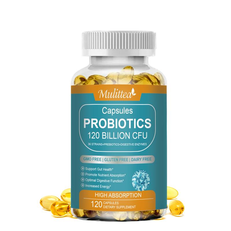 Probiotics 120 Billion CFU 36 Strains with Prebiotics & Digestive ...