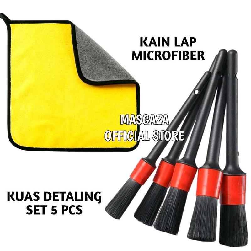 Paket Kain Lap Microfiber & Kuas Detailing Set 5pcs Serbaguna - Shop ...