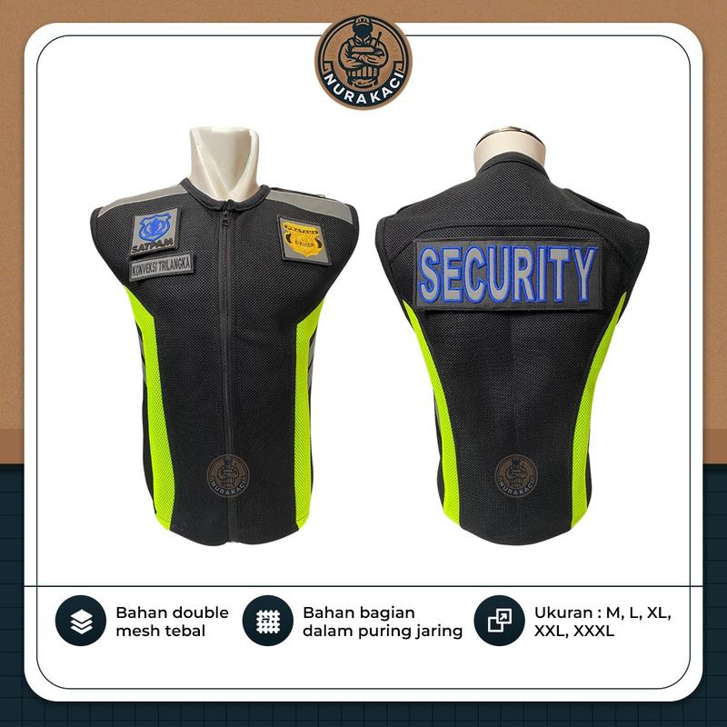 Free Nama Dada Rompi Security Satpam Hitam Bahan Tebal Vest - Shop ...