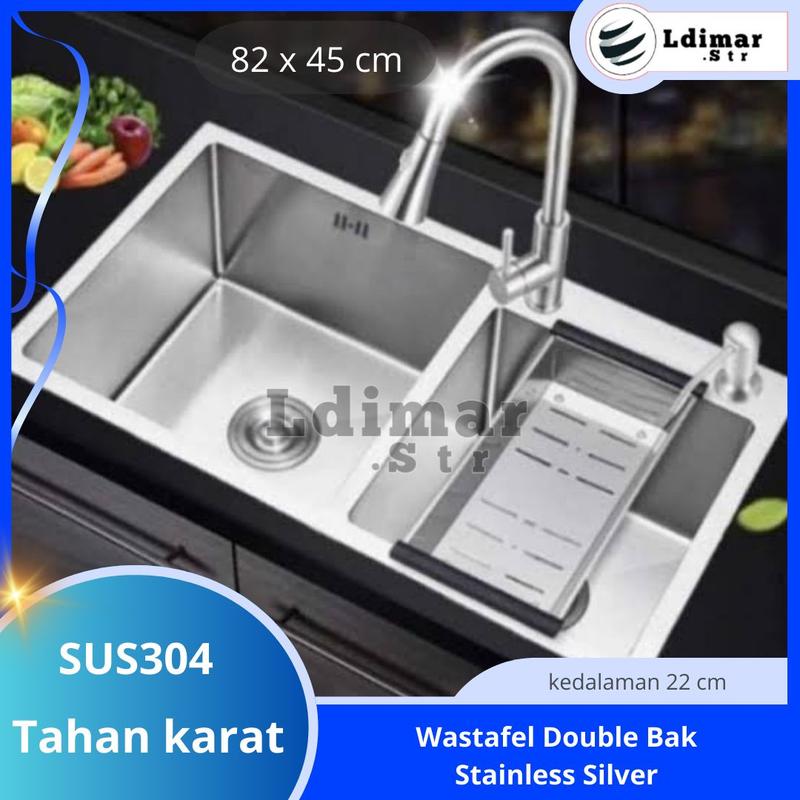 Muya 8245 - Paket Kitchen Sink SILVER Lubang 2/Bak Cuci Piring - Shop ...