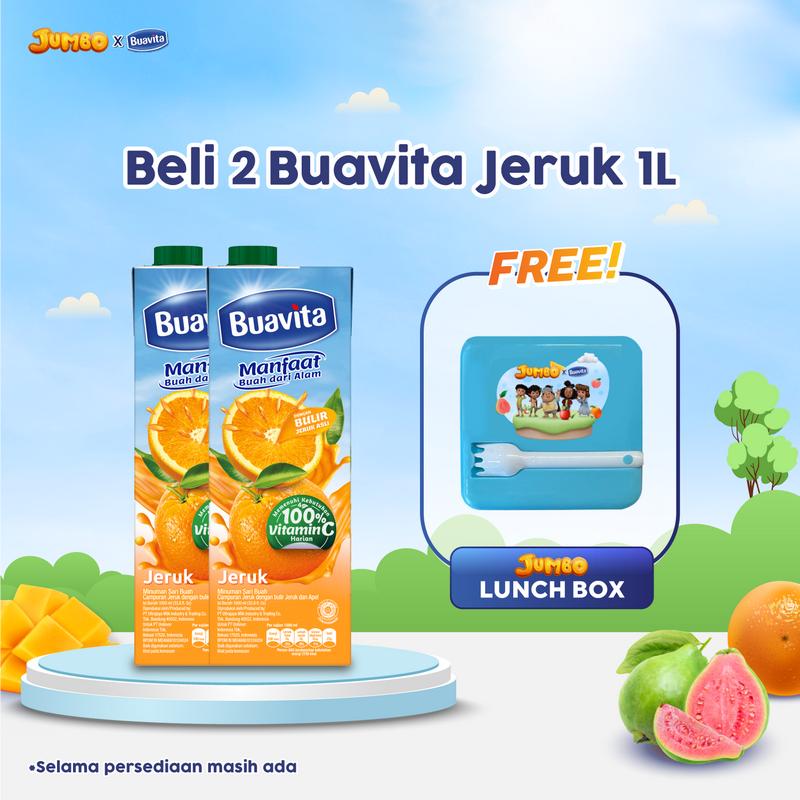 [FREE Jumbo Lunchbox] Buavita Juice Kemasan Orange 1L Isi 2 - Shop ...